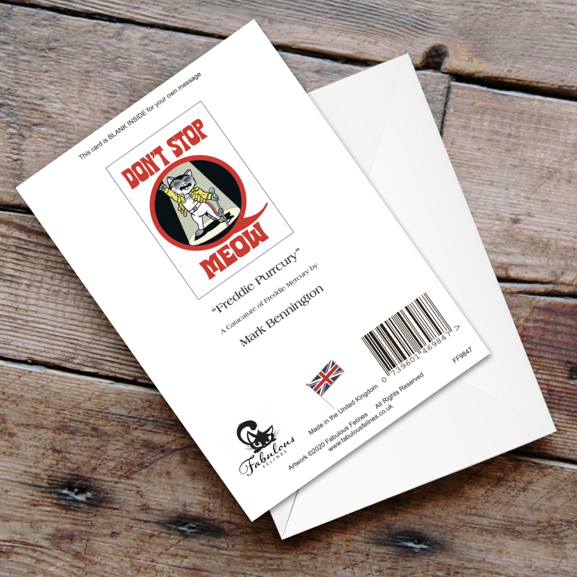 Cat Queen Card Freddie Mercury Cat Card Cartoon Illustration - Etsy UK