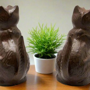 Metal Cat Bookends, Pair of Cast Iron Cat Book Ends, Antique Bronze ...
