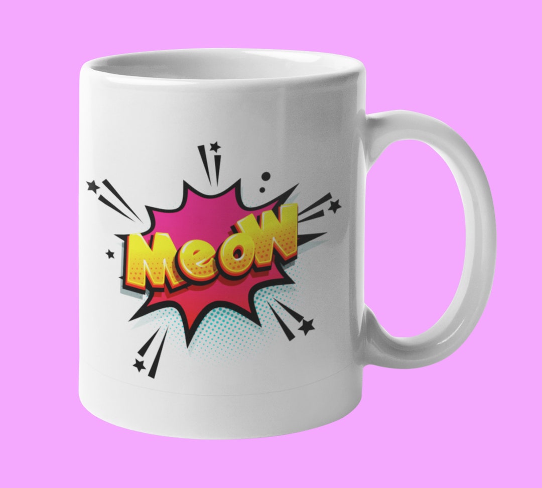 Meow 3D Cartoon Cat Themed Mug, Cute Cat Mug, Cat Lover Mug, Cat Design ...