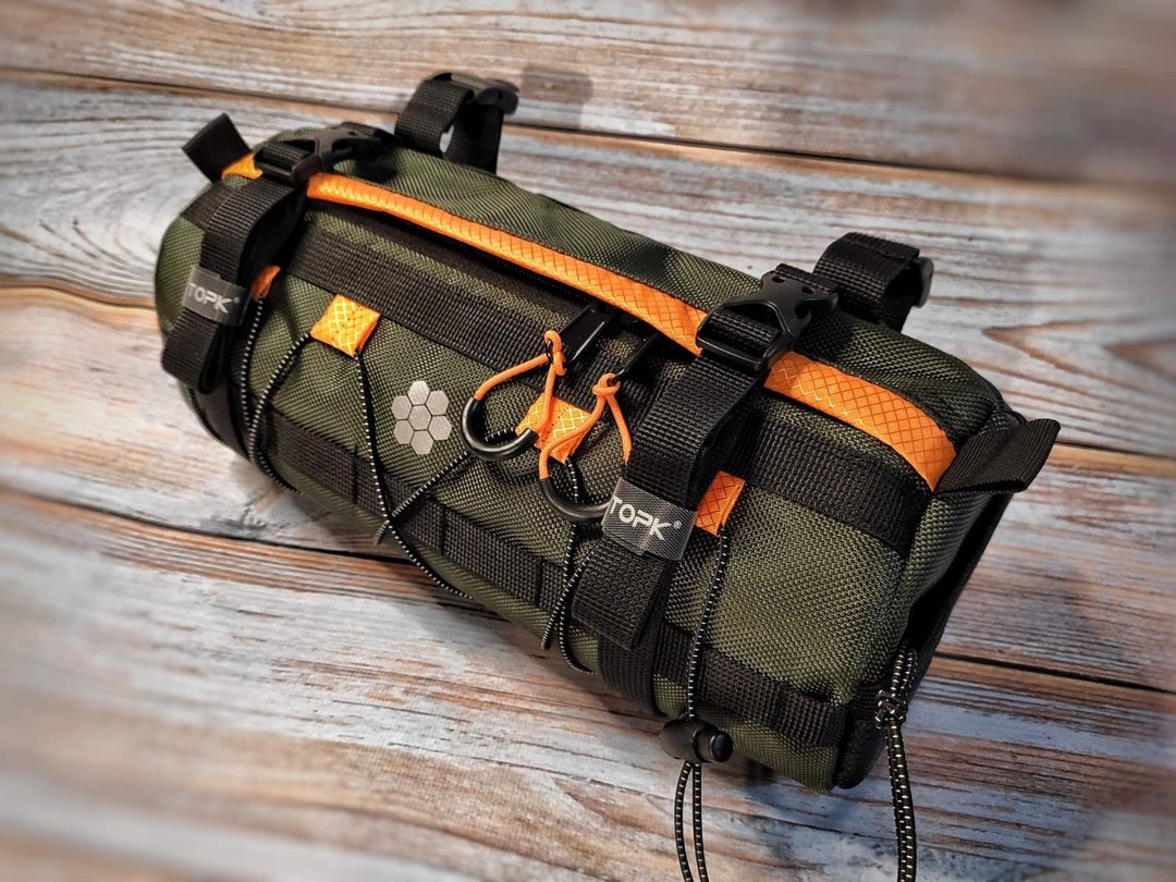 Gift for Cyclists. Handlebar Bag. Bicycle Pack. Bike Bag Orange. Sport ...