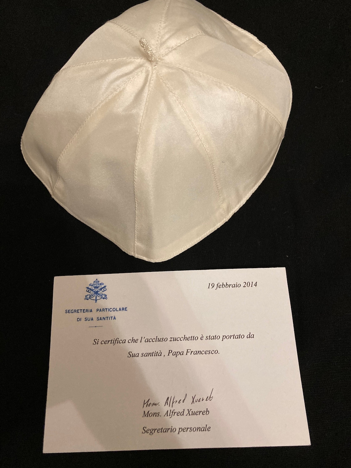 Skullcap Zucchetto Papalina Pope Francis Worn Pope Pontifex | Etsy
