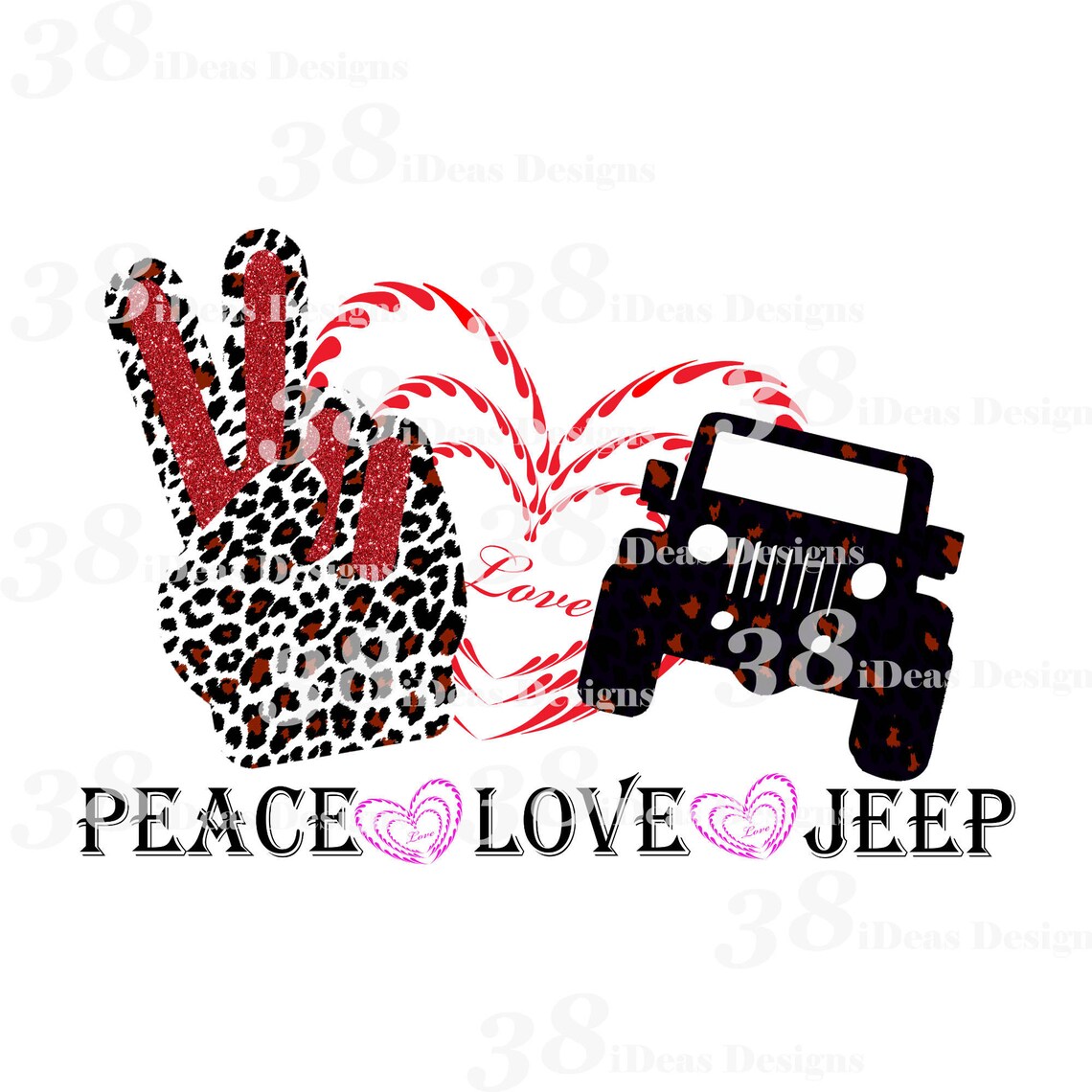 Peace Love Jeep PNGCar Jeep Design With Pattern | Etsy