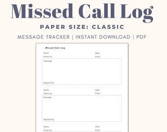 Missed Call Log - Etsy
