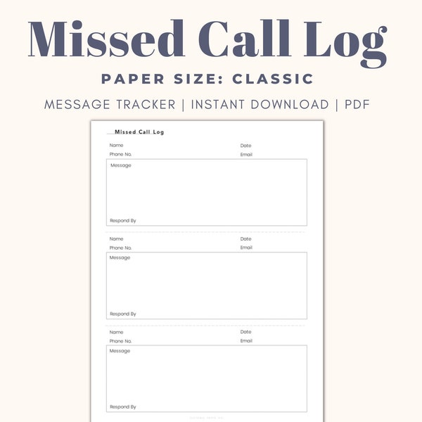 Missed Call Log - Etsy