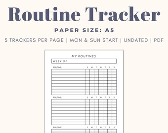 Routine Weekly Planner - Etsy