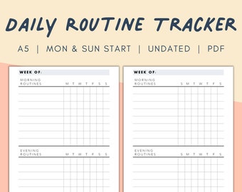 Checklist Printable Daily Routine Weekly Routine Chart - Etsy