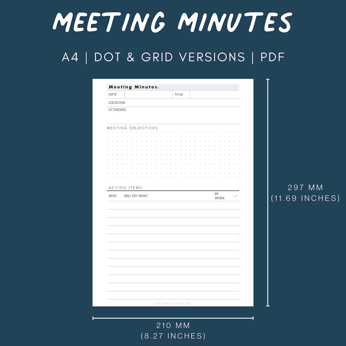 A4 Meeting Minutes Printable, Meeting Notes Template, Digital Meeting ...