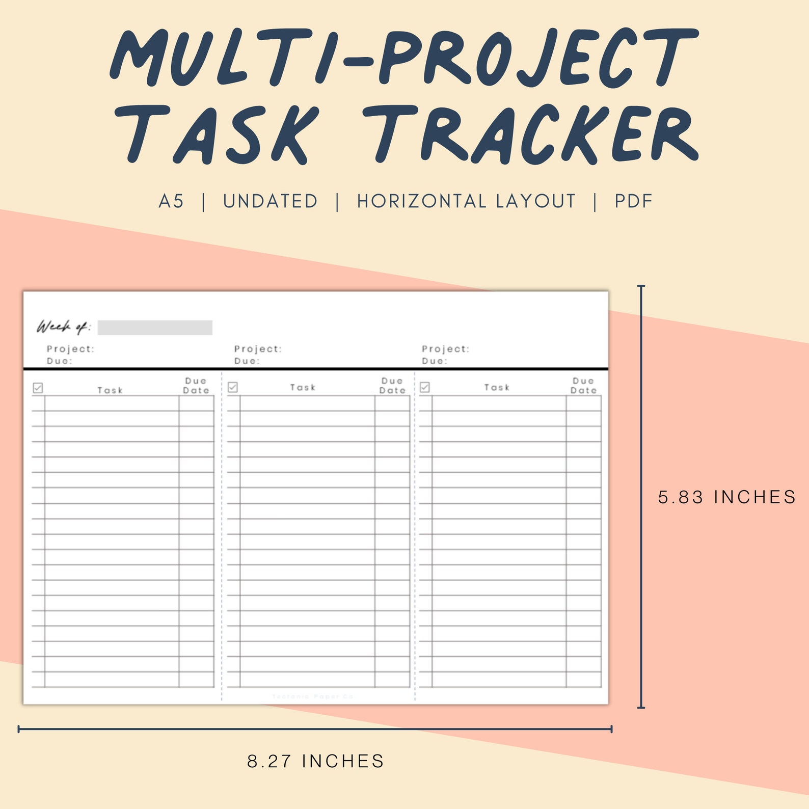 Weekly Multi-project Task Tracker Printable Project Task - Etsy
