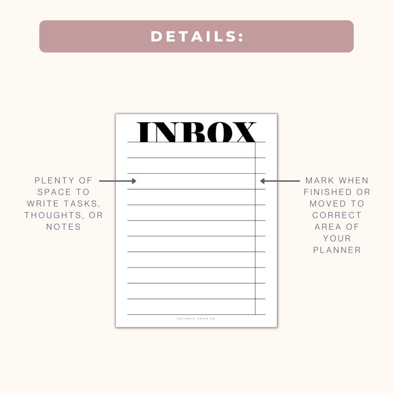 CLASSIC Inbox Planner Printable Digital Inbox Checklist - Etsy