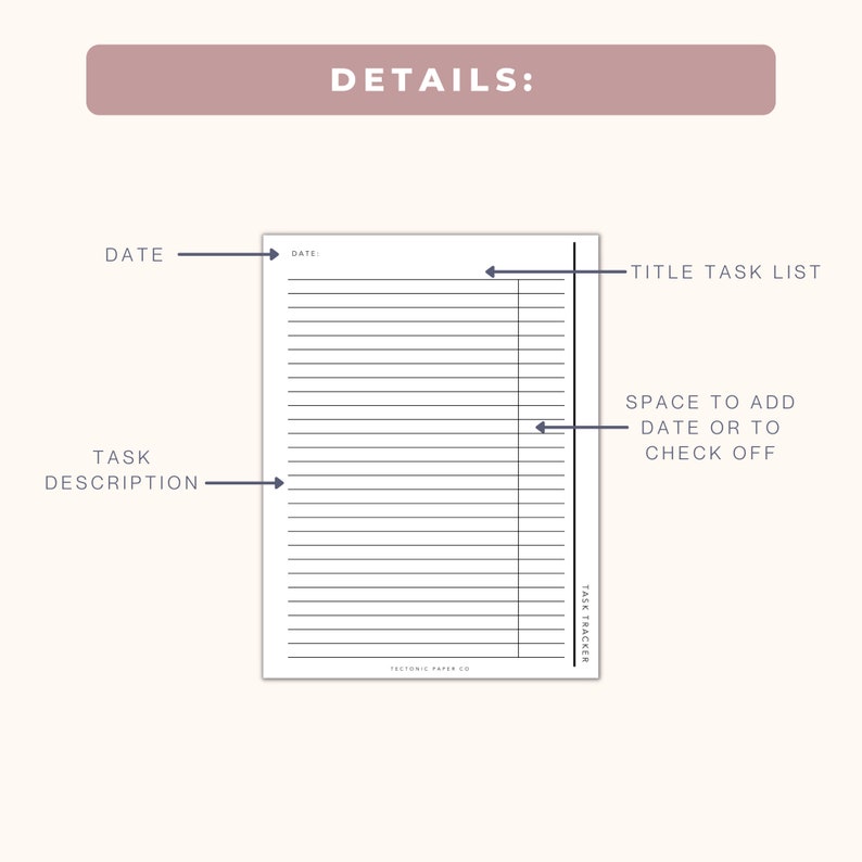 CLASSIC Task Tracker Printable Insert, Digital to Do List Planner PDF ...