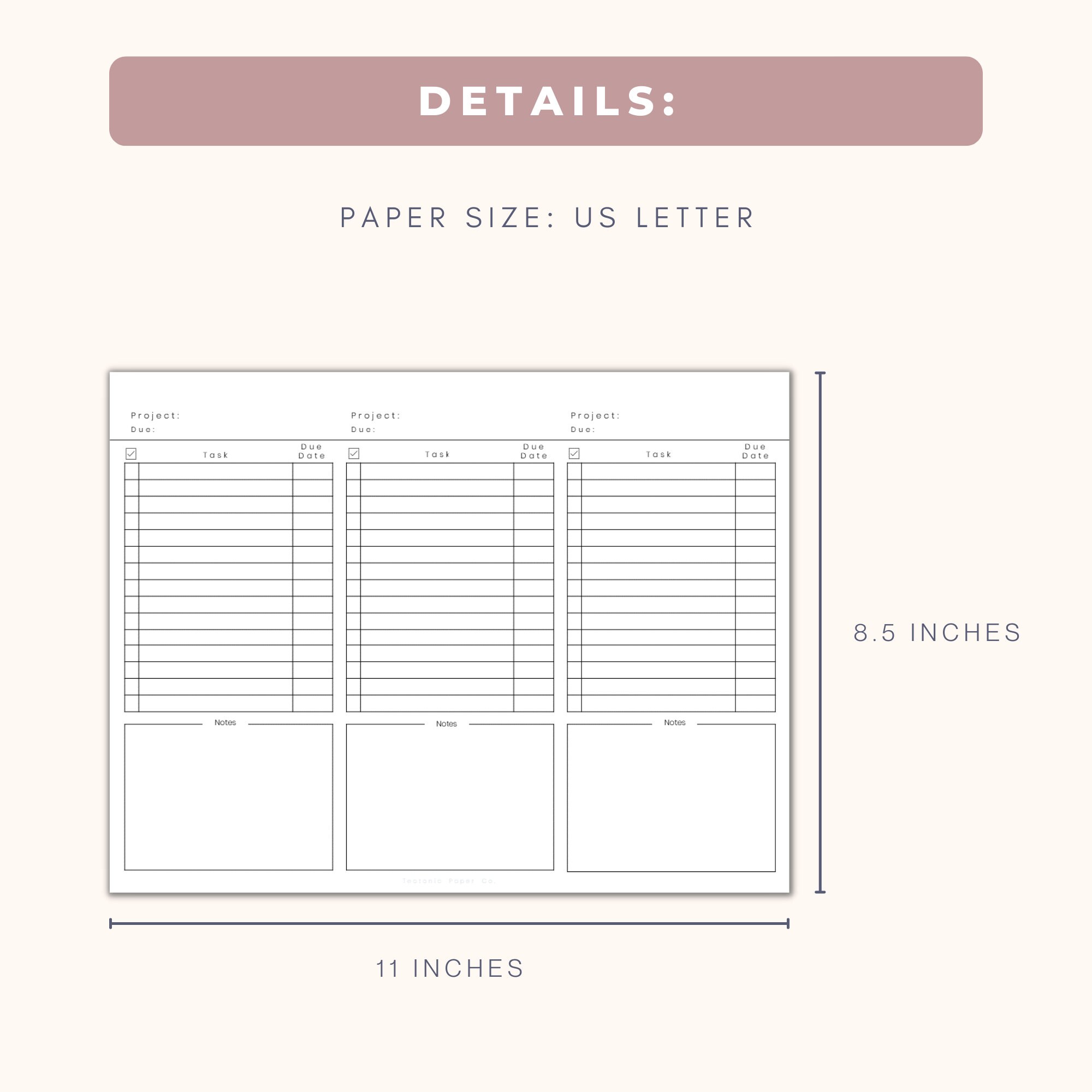 US LETTER Multi-project Task Tracker Project Organizer - Etsy