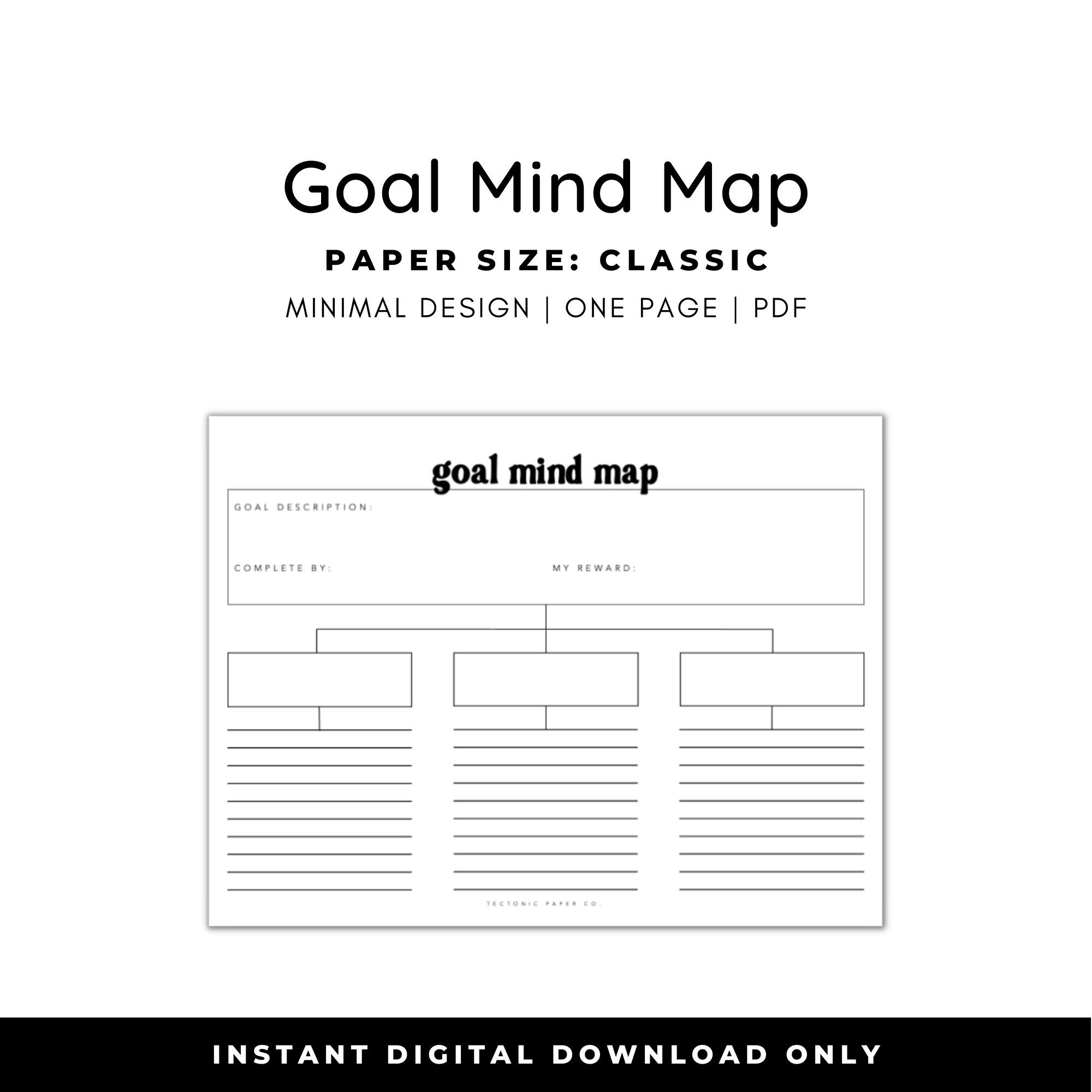 CLASSIC Goal Mind Map Planner Printable, Goal Setting Planner, Goal ...
