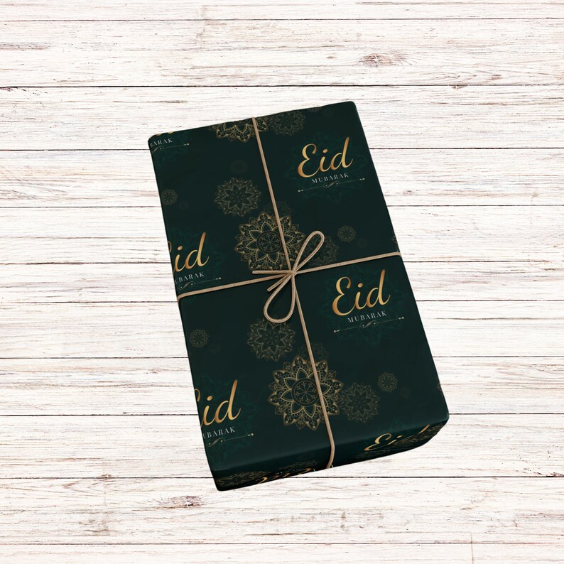 Eid Mubarak Wrapping Papers, Islamic Gift Wrap, Muslim Gifts, Eid Gift ...