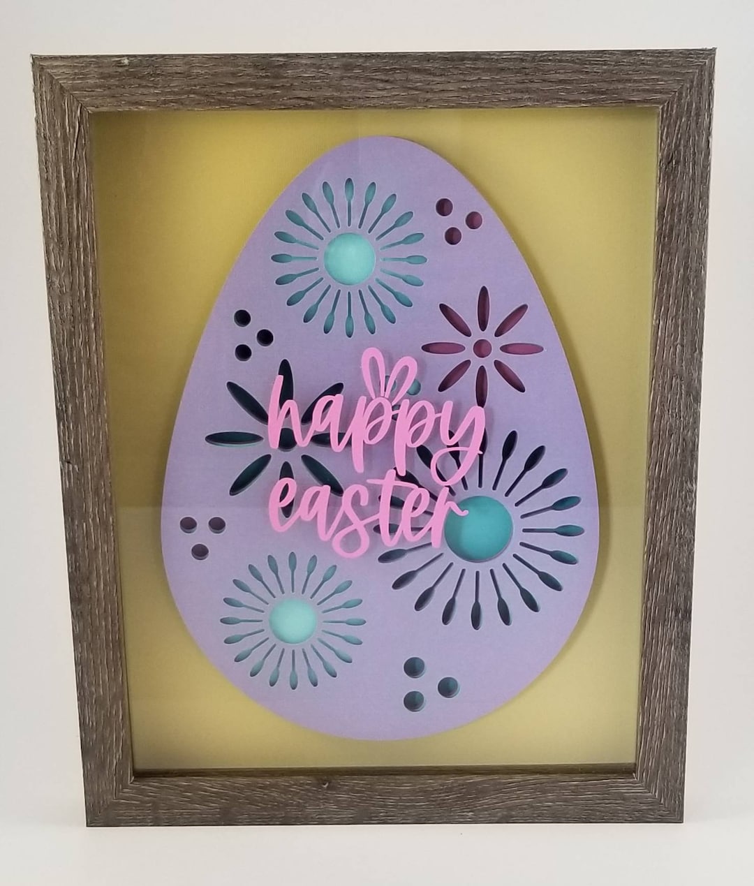 Retro Easter Egg Shadow Box, Vintage Aesthetic Easter Decor, Easter Home Decor, Easter Shadowbox ...