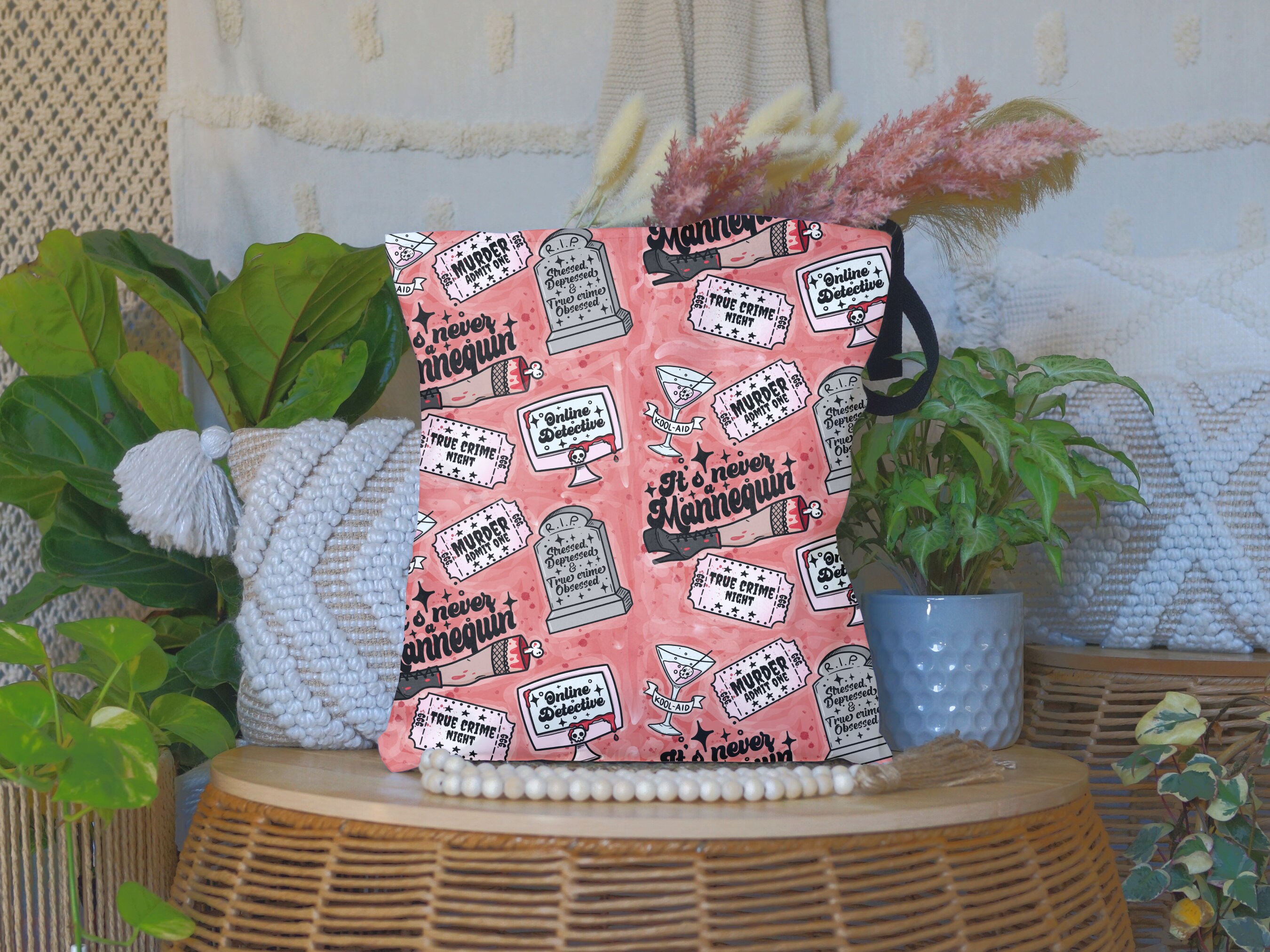 True Crime Tote Bag, True Crime Lover Tote, Travel Bag, Airplane Travel ...