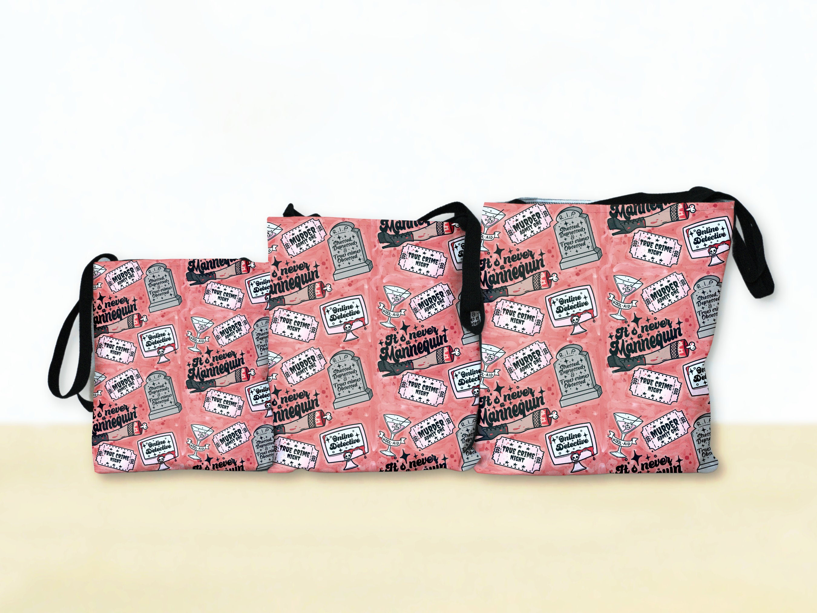 True Crime Tote Bag, True Crime Lover Tote, Travel Bag, Airplane Travel ...