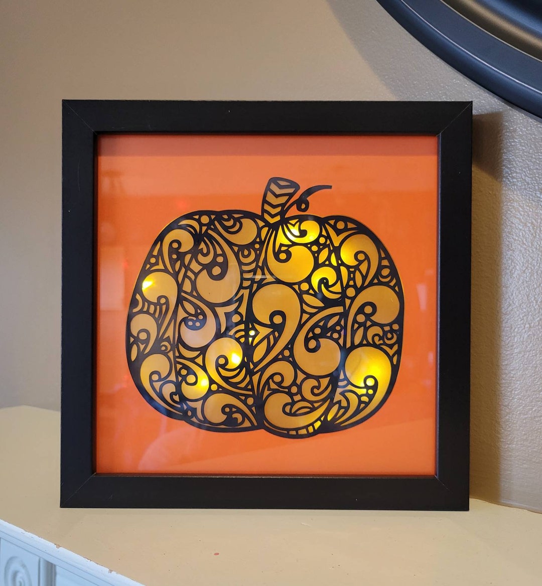 Fall Pumpkin Lighted Shadow Box 8x8 Fall Decor Halloween - Etsy