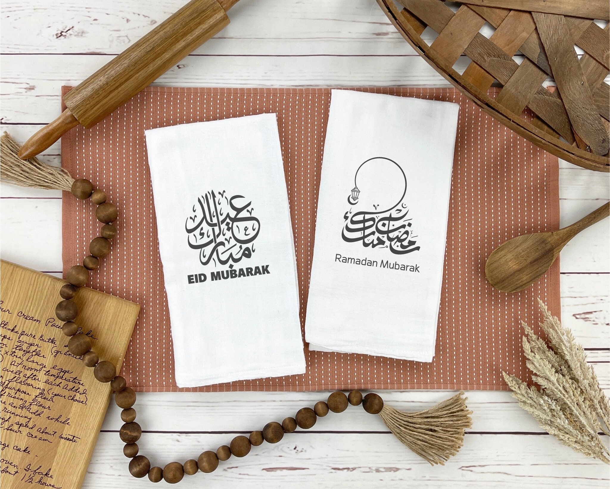 Two Ramadan Hand Towel Set, Ramadan Tea Towels, Ramadan Decoration, Eid ...