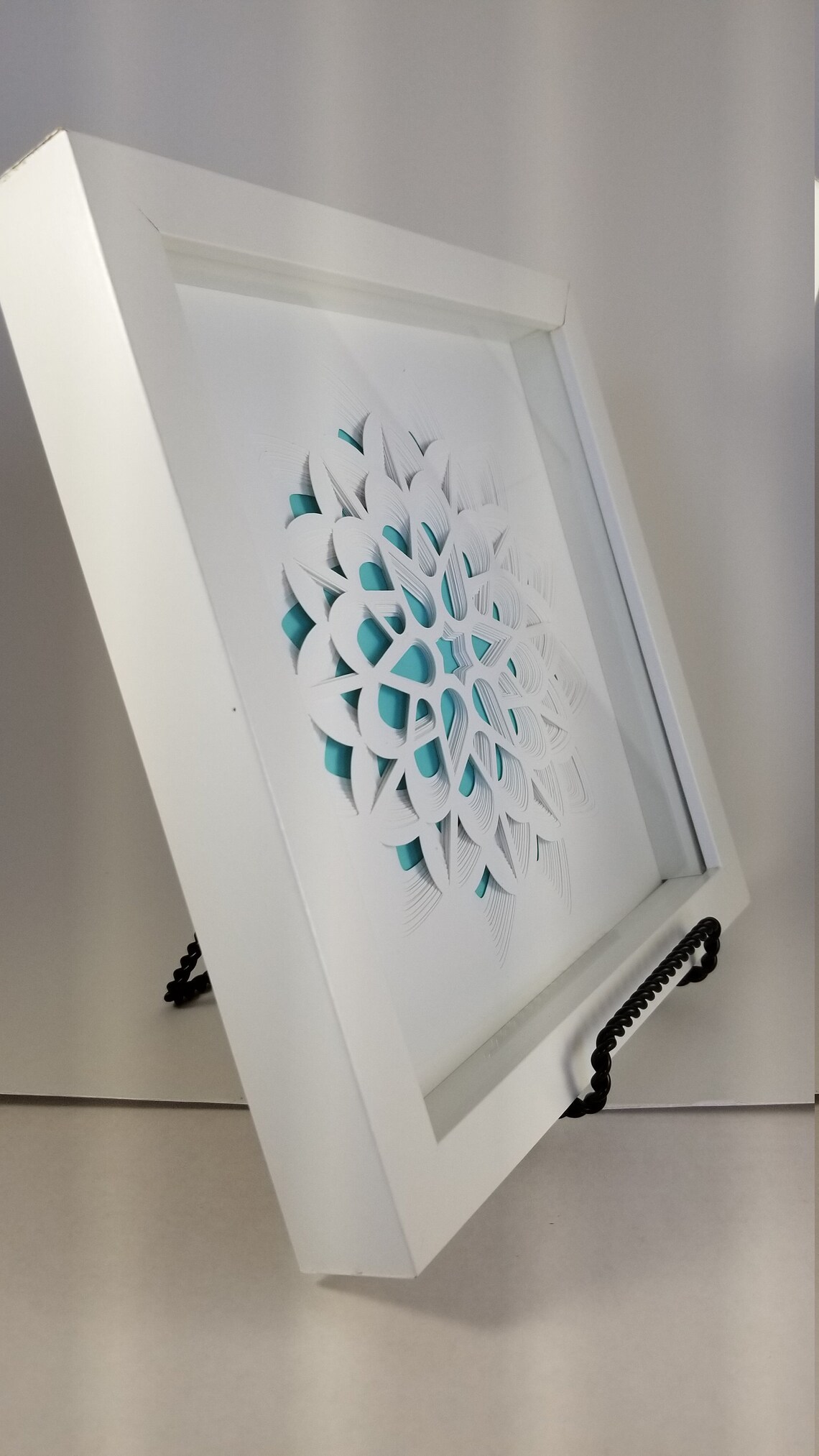 Boho Mandala Dimensional Shadow Box Art, 3D Mandala Shadow Box Shelf ...