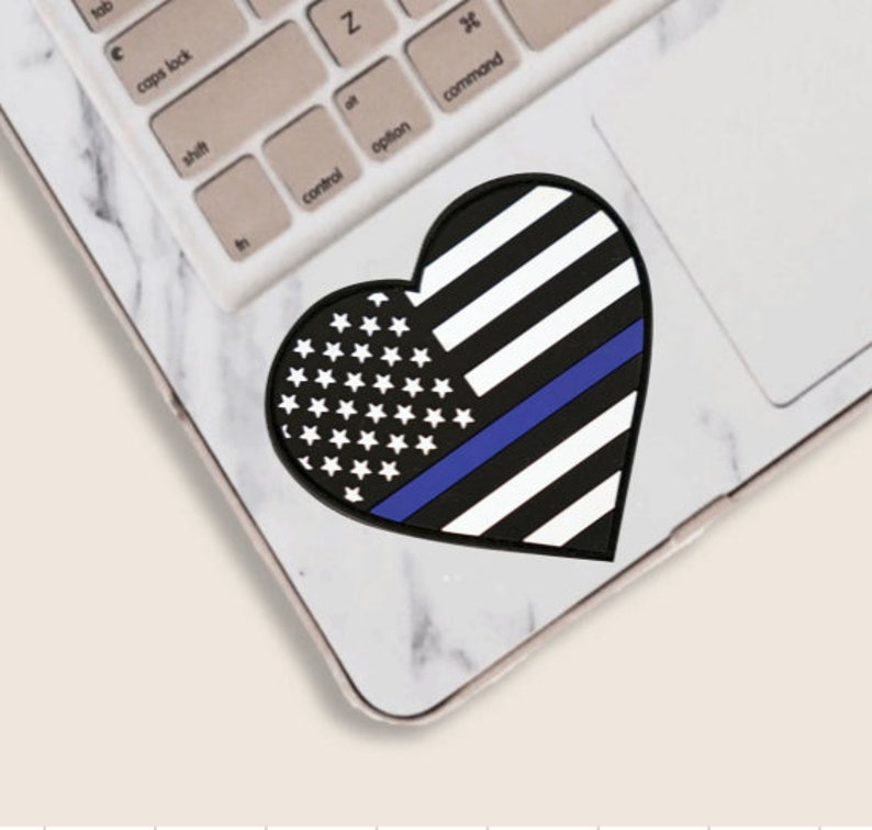 Thin Blue Line Heart Decal - Etsy