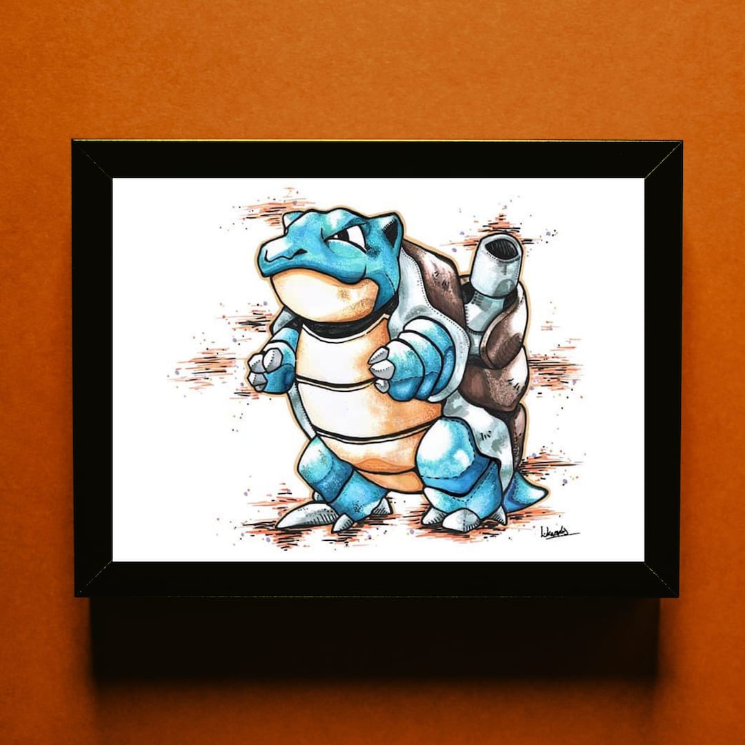 Blastoise Pokémon Original art Poster Print Fun, Kids & Adults Room ...