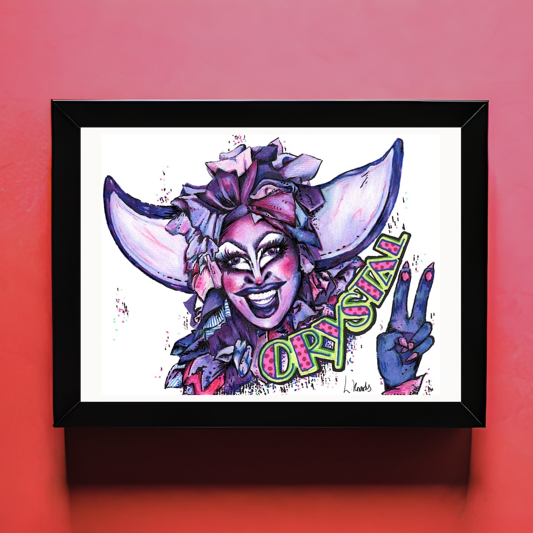 Crystal Methyd Drag Queen Purple Look Original Art Poster Print various ...