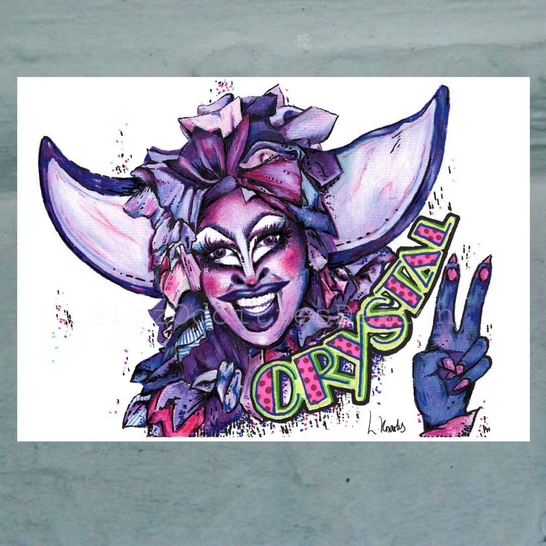 Crystal Methyd Drag Queen Purple Look Original Art Print - Etsy