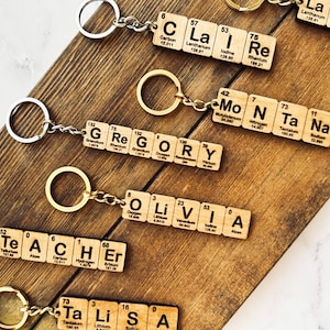 Custom Chemistry Name Keychain, Periodic Table Element Name Keychain ...