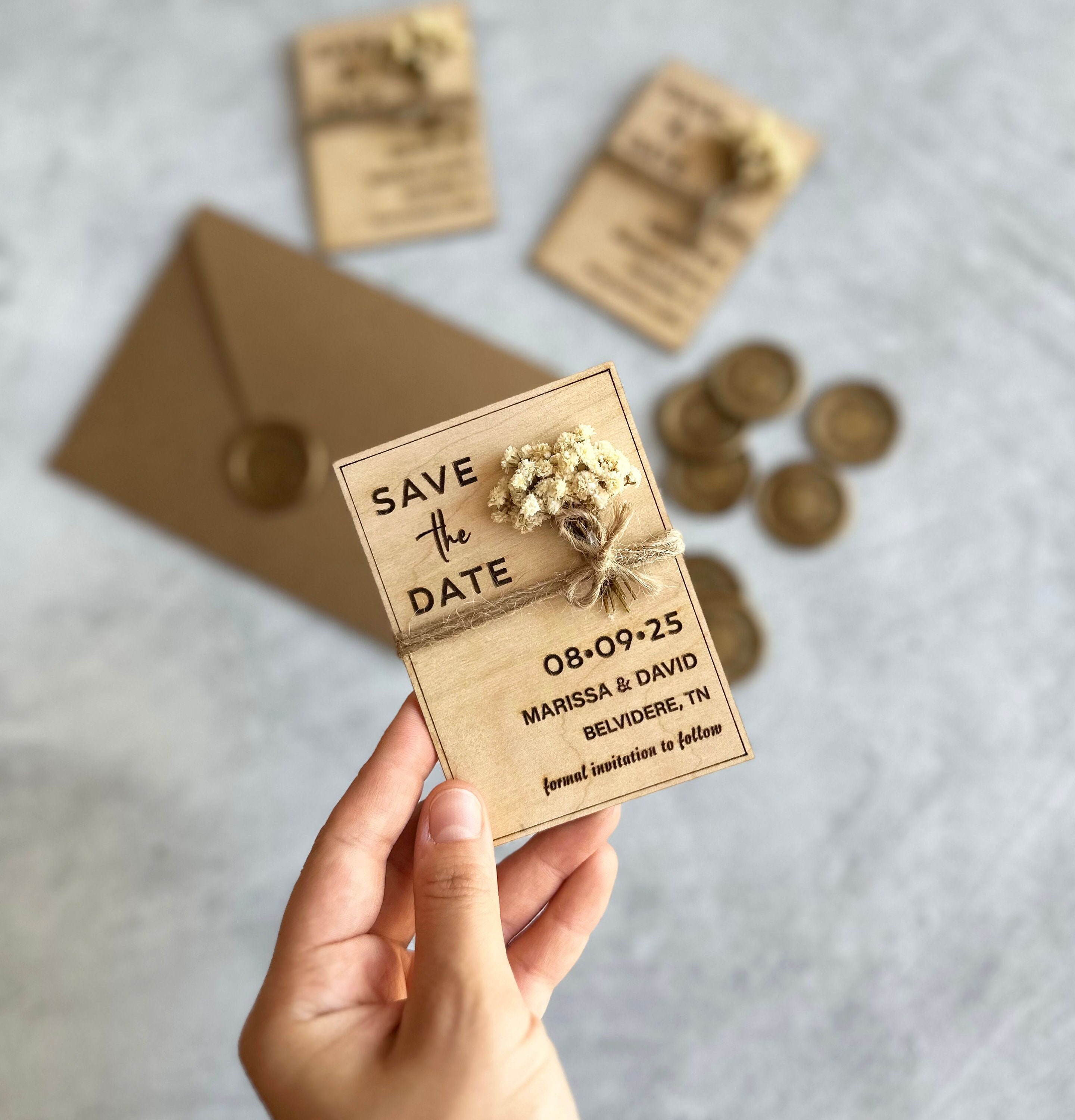 Wooden Floral Wedding Save the Date Magnet, Wedding Save the Date Gifts ...