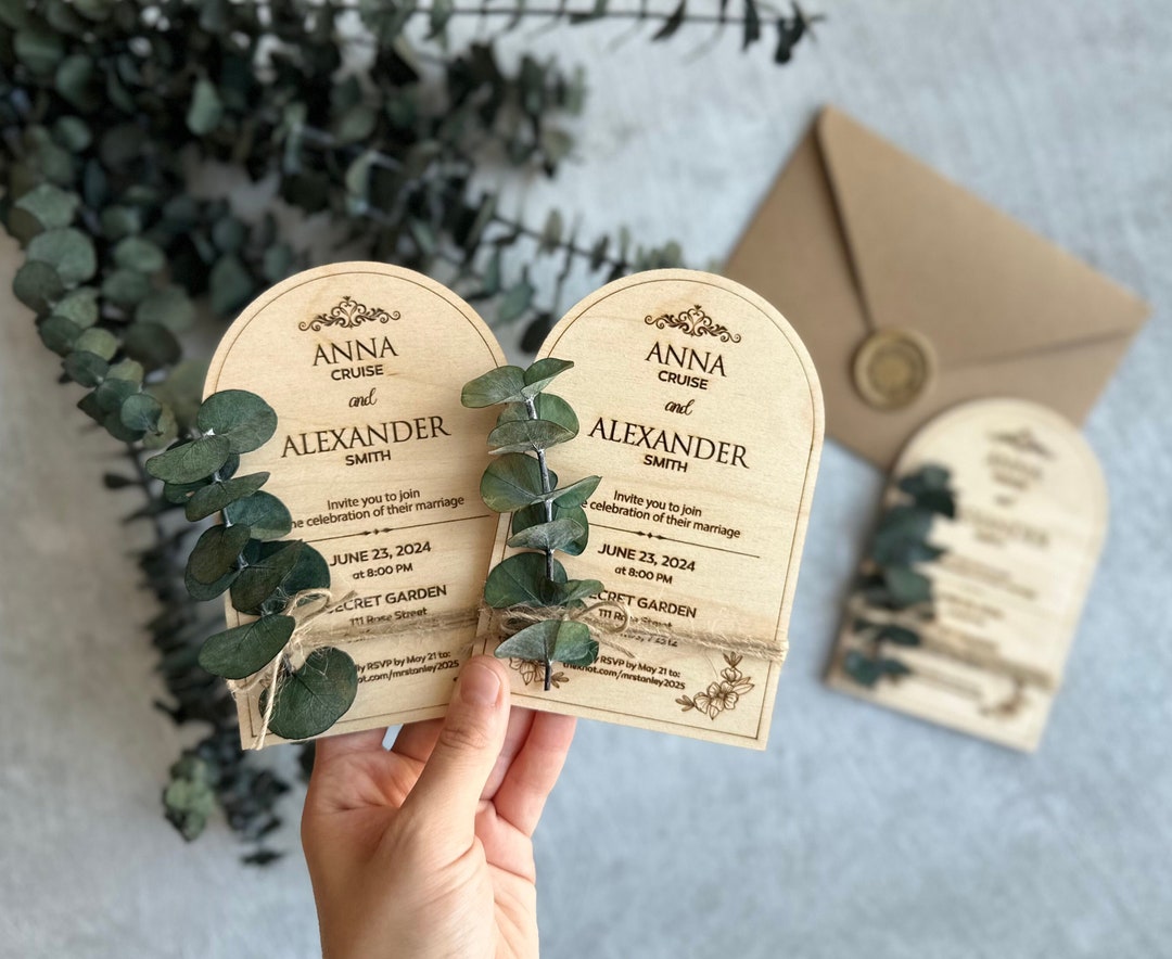 Floral Wedding Modern Invitations, Unique Wedding Invitations Set ...