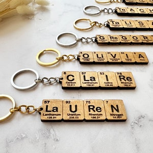 Custom Chemistry Name Keychain, Periodic Table Element Name Keychain ...