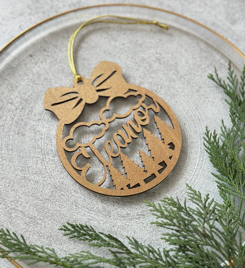 Personalized Christmas Tree Wood Ornament, Christmas Tree Decorations ...