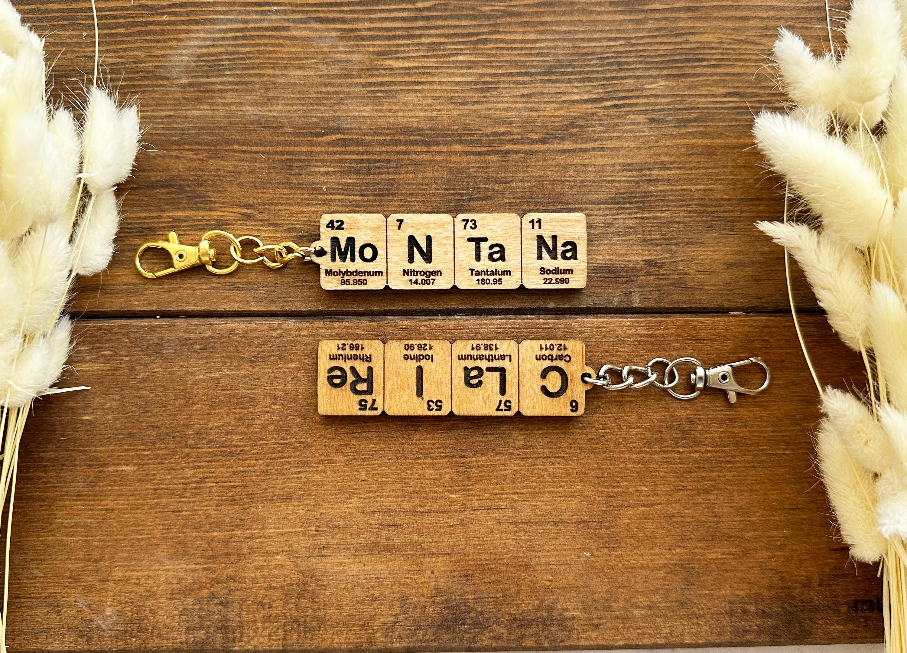 Custom Chemistry Name Keychain, Periodic Table Element Name Keychain ...