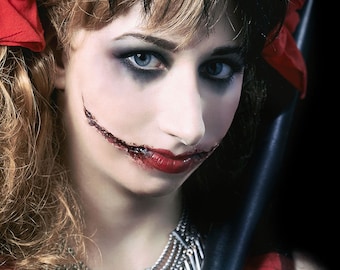 Joker Smile Ragged Mouth Cuts Prosthetic // Encapsulated Silicone ...