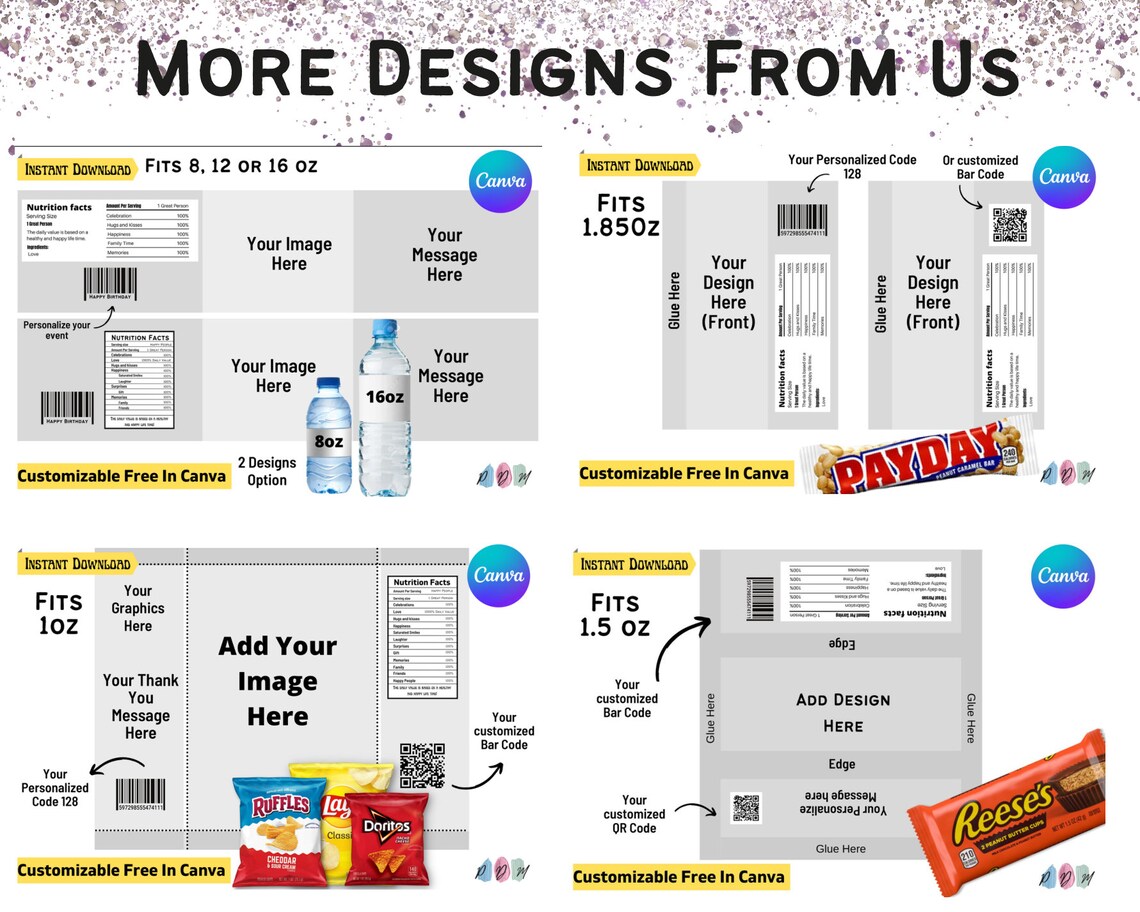 Oreo Wrapper Template Oreo Cookies 2.4 Oz Wrapper Template - Etsy