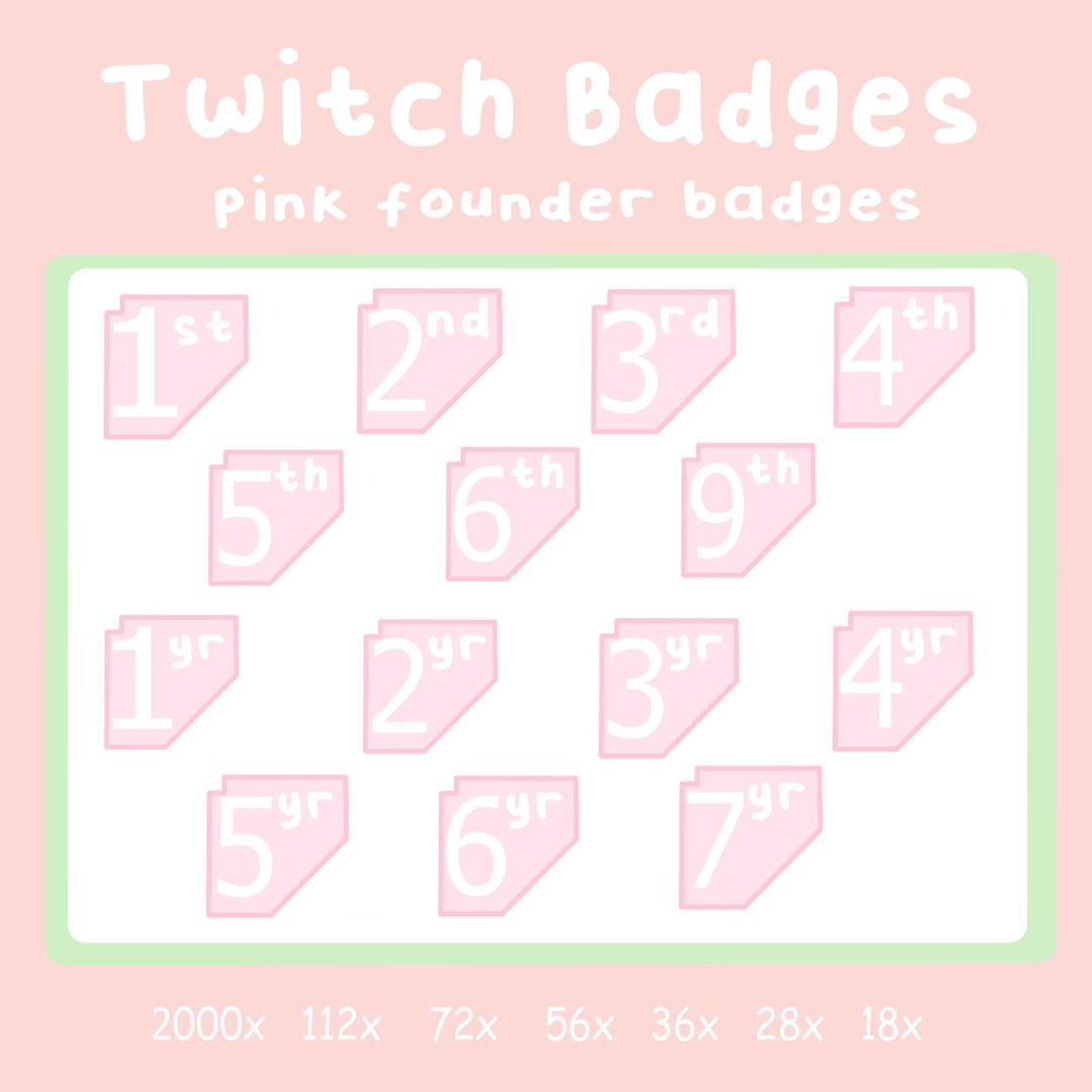 Pink Founders Sub Badges Twitch Twitch Emotes Founder Badges Twitch ...