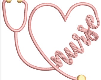 Heart Stethoscope Machine Embroidery Design - Etsy