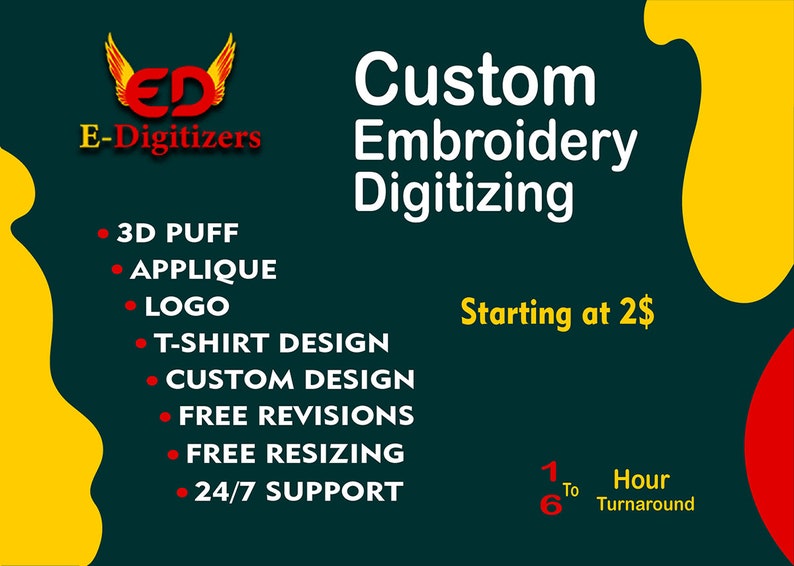 Custom Digitize Logo Embroidery Digitizing Photo , DST , PES - Etsy