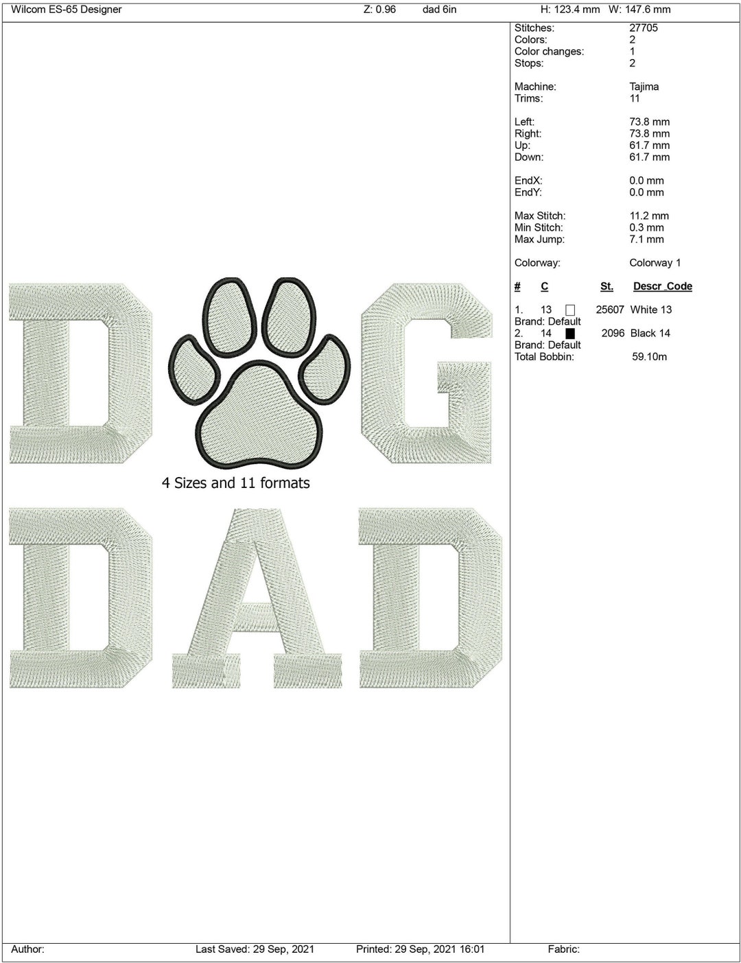 Dog Dad Embroidery File ,SVG, Design Download - Etsy
