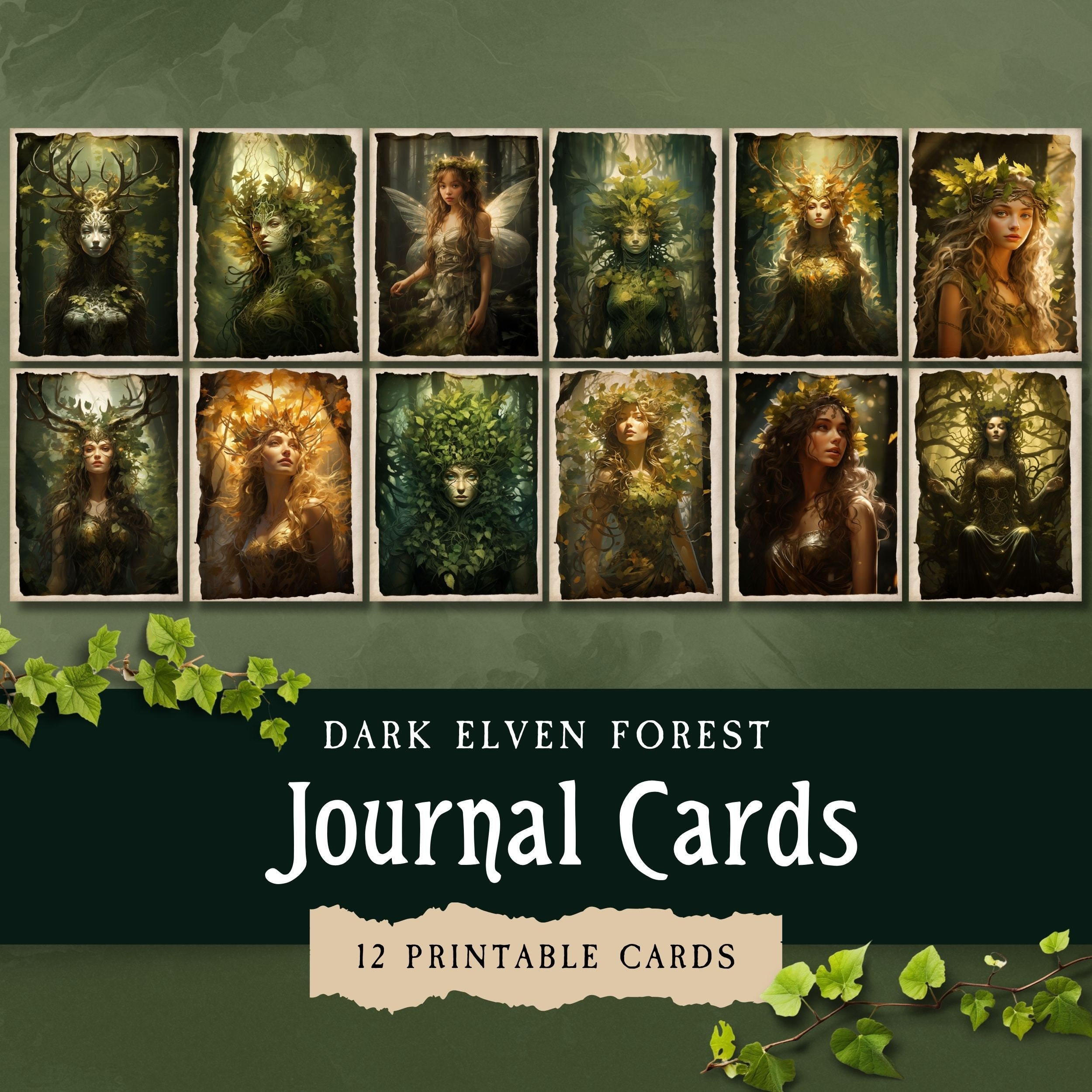 Junk Journal Kits Elven Forest, Enchanted Woodland Printable Paper ...