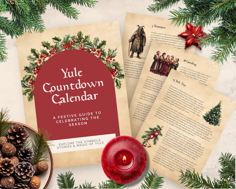 Yule Countdown Calendar, Pagan Christmas Advent Calendar, Printable ...