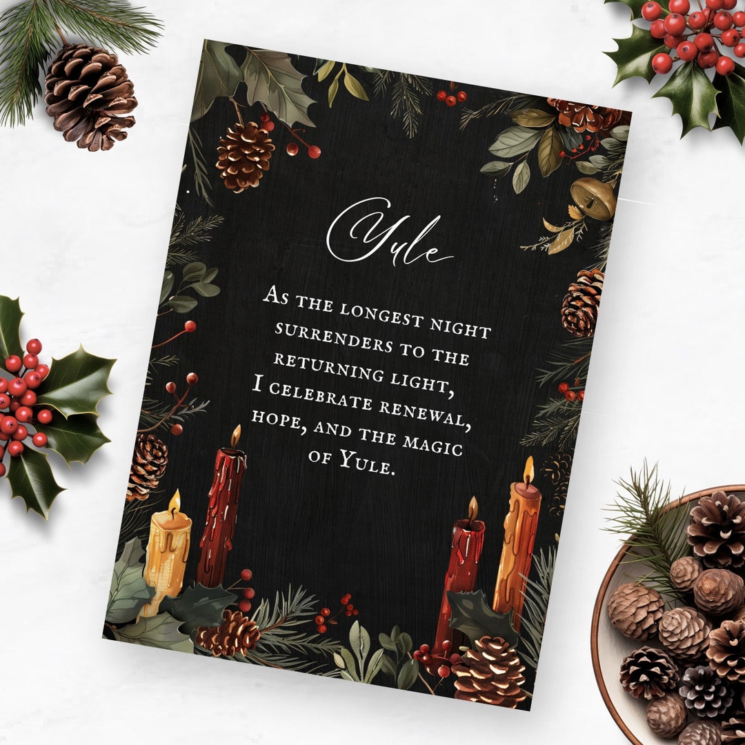 Yule Sabbat Altar Card, Printable Wheel of the Year Ritual, Digital ...