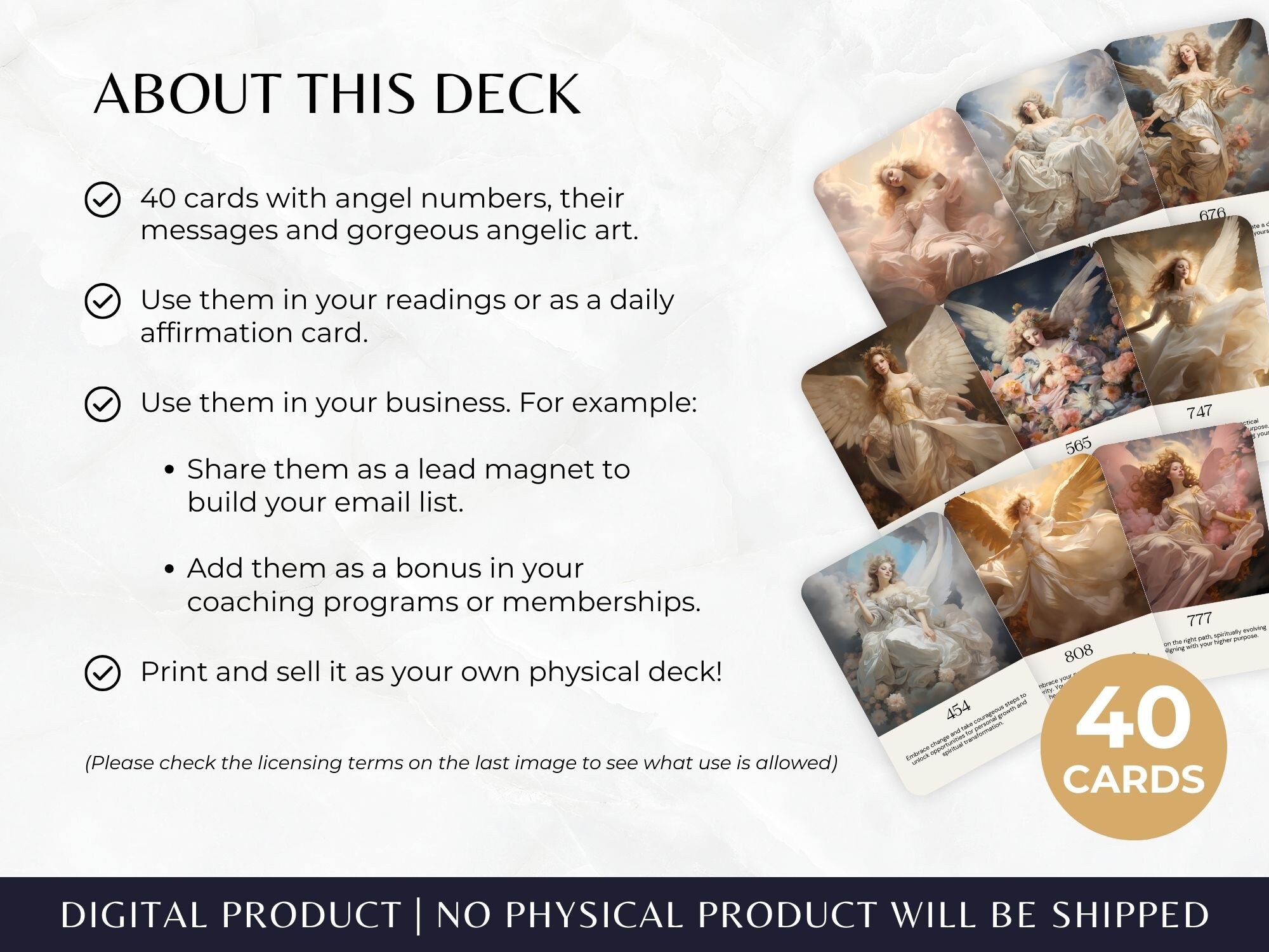 Angel Numbers Oracle Card Deck, Printable Cards With Angels, Celestial ...