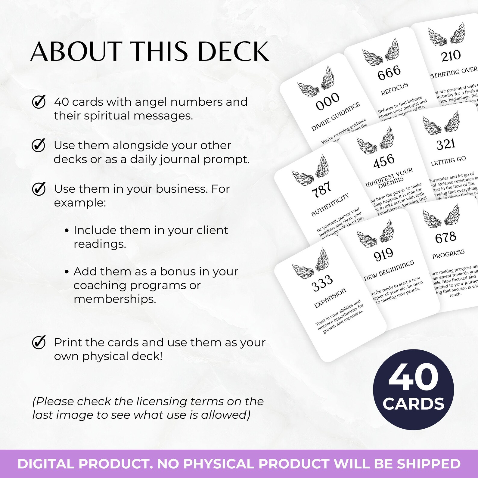 Angel Numbers Oracle Cards, Printable Oracle Card Deck, Spirit Guide ...