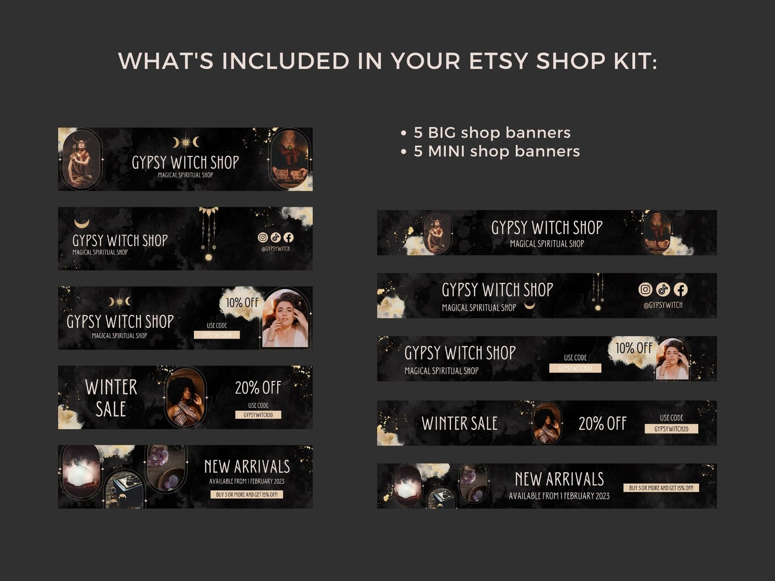 Etsy Shop Kit With Witchy Banner. Branding Pack for Etsy Sellers ...