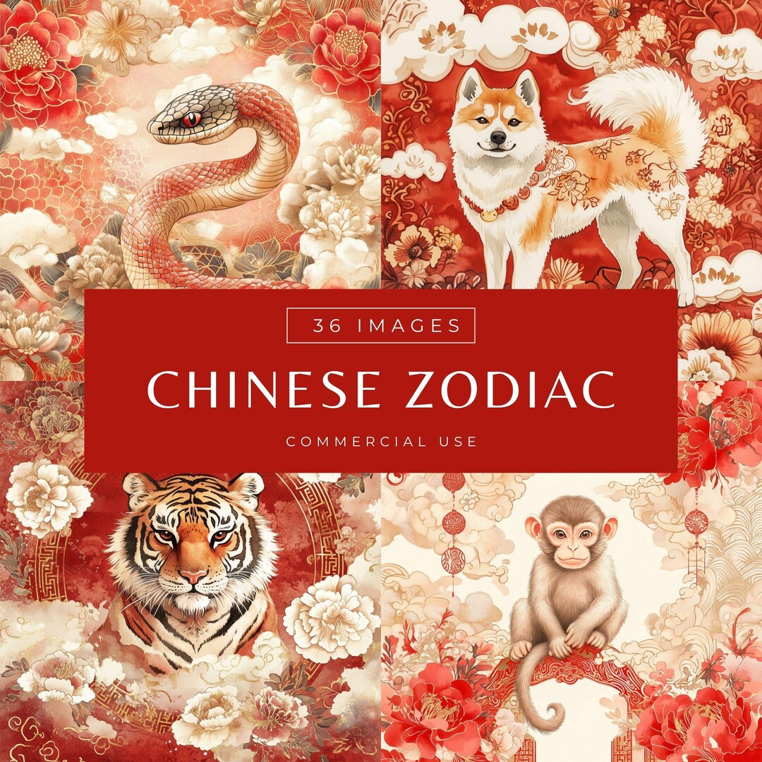Chinese Zodiac Sign Stock Images, Printable Lunar New Year Scrapbooking ...