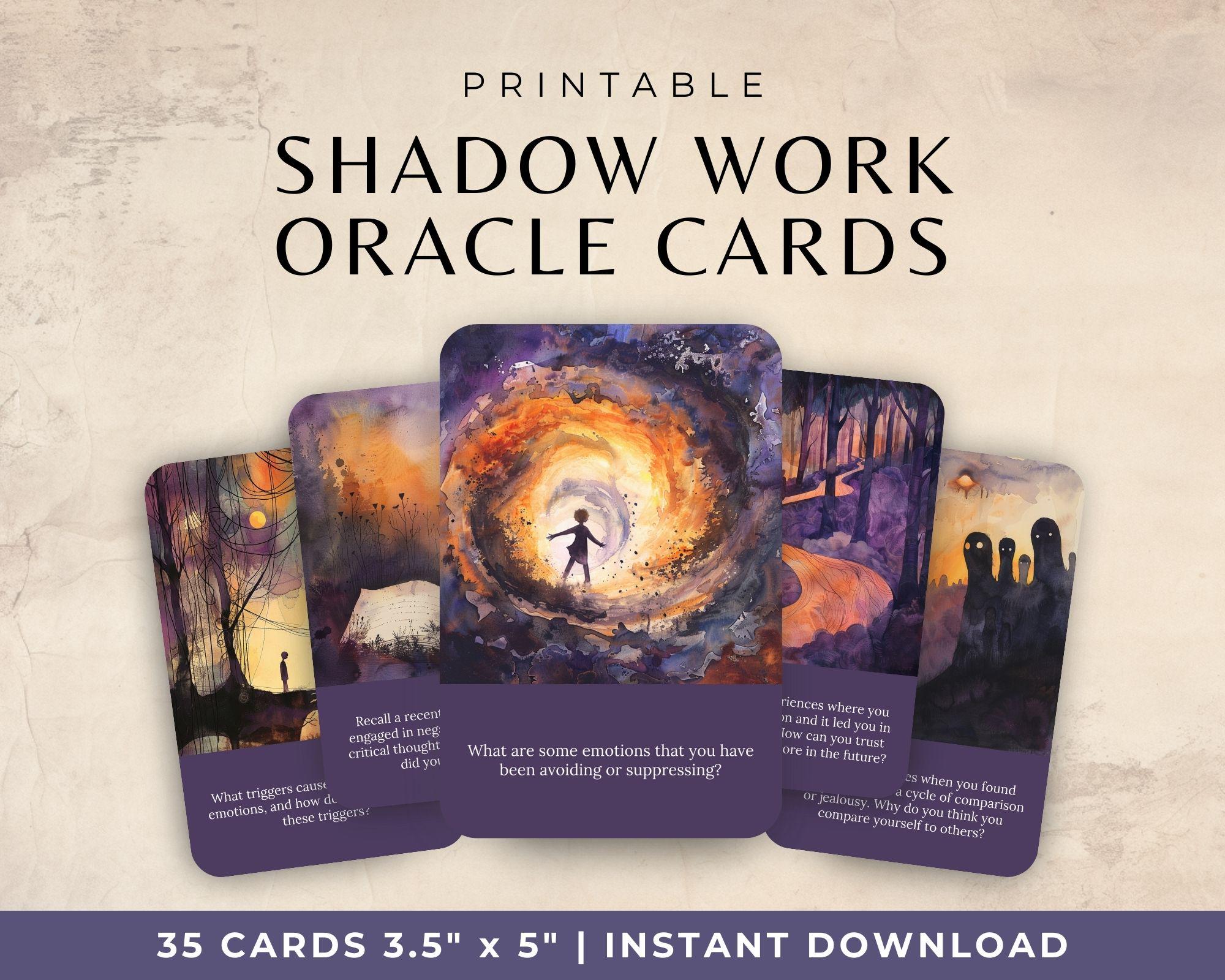 Shadow Work Oracle Card Deck, Printable Cards With Journal Prompts ...