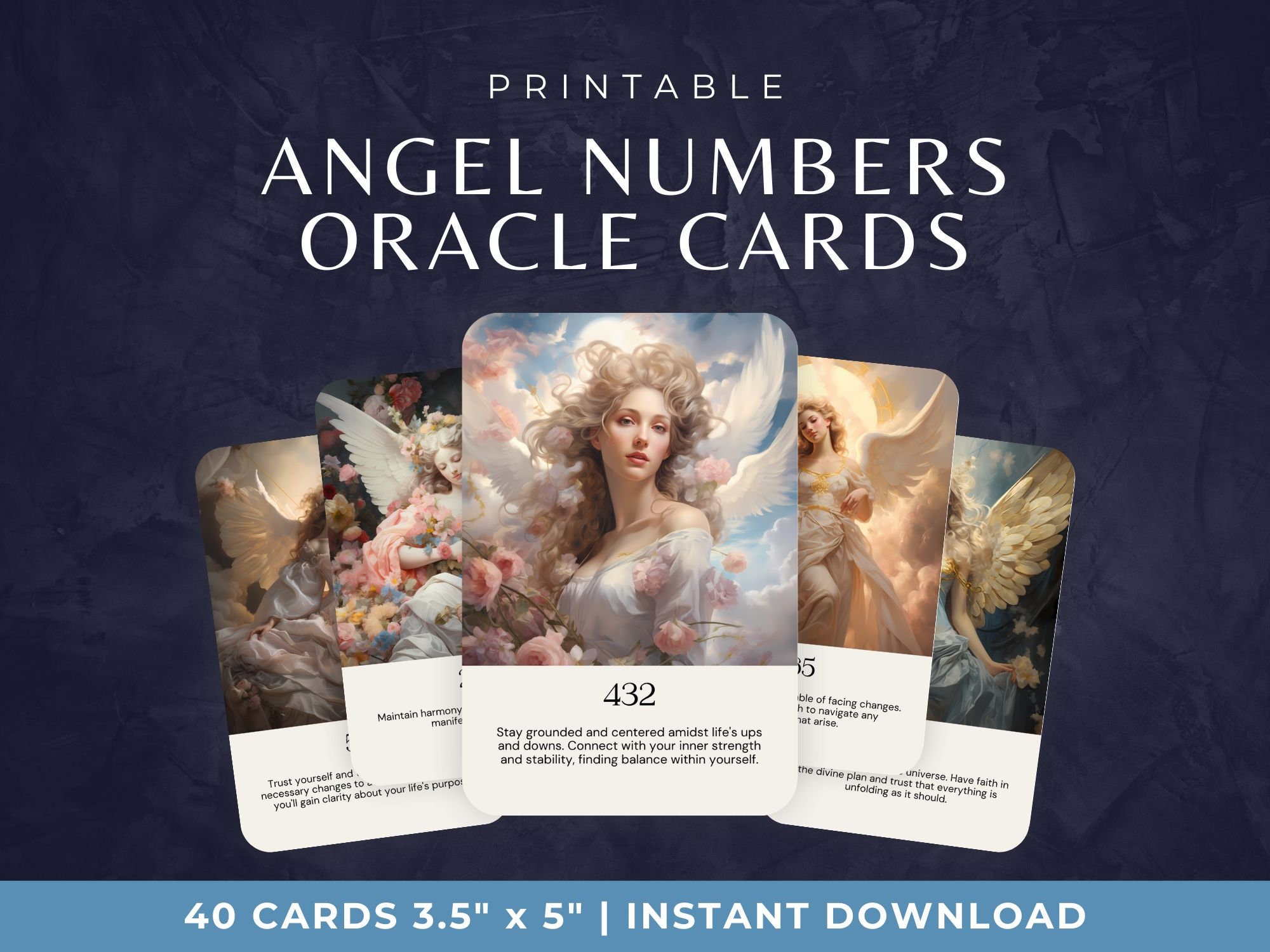 Angel Numbers Oracle Card Deck, Printable Cards With Angels, Celestial ...