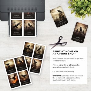 Oracle Deck Crow, Printable Oracle Cards With Mystical Ravens, Dark and ...