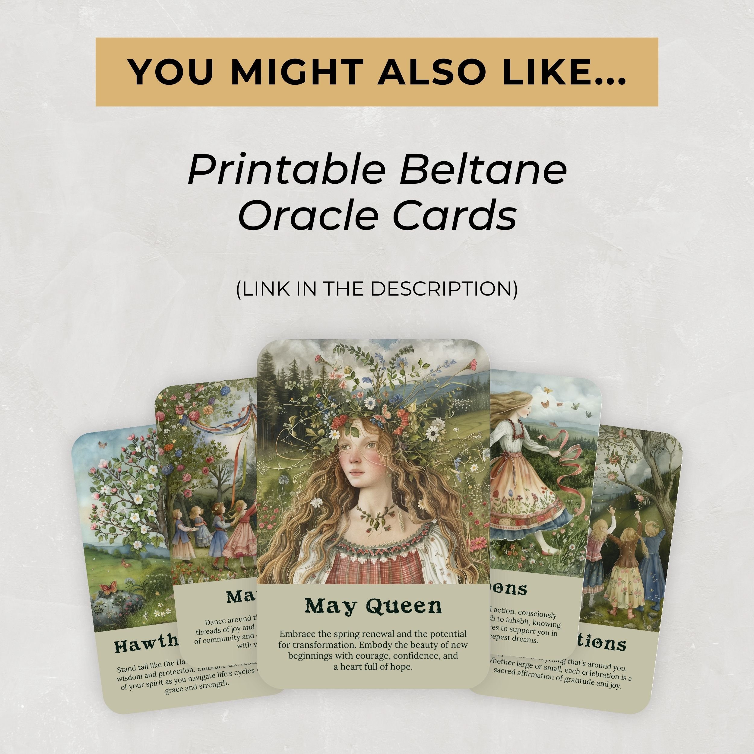 Beltane Altar Card, Digital Sabbat Print, Printable Wheel of the Year ...